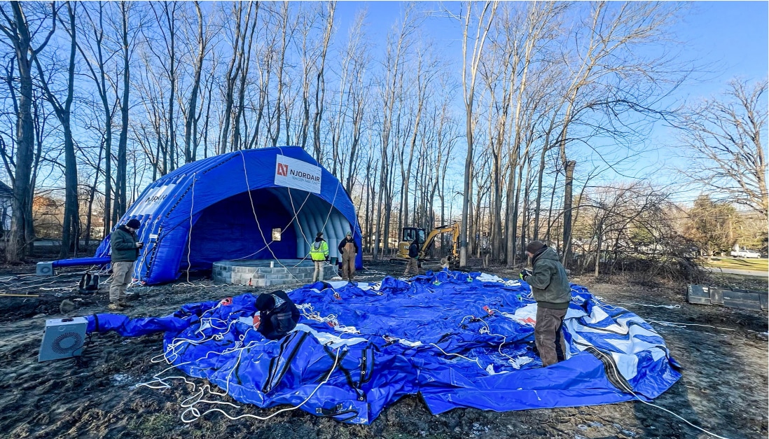 Rapidly deployed construction tents | No downtime | Njordair